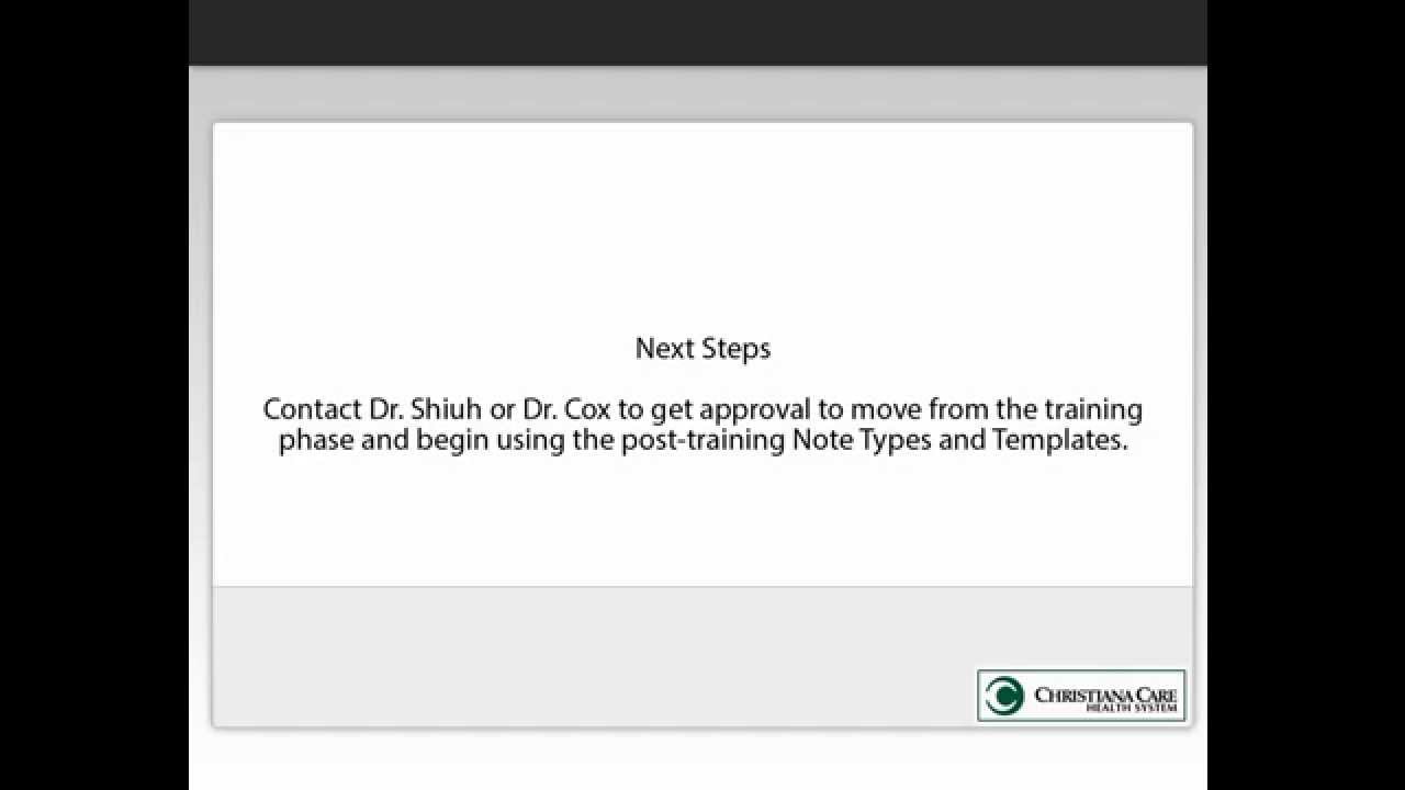 Post Training ED Note Types