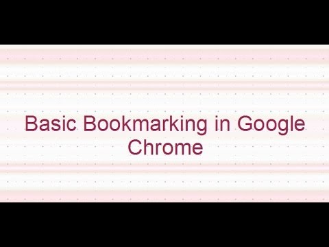 Bookmarking in Google Chrome