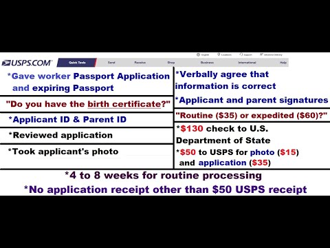 Passport Application for 16-Year Old - U.S. Post Office - Steps and Items