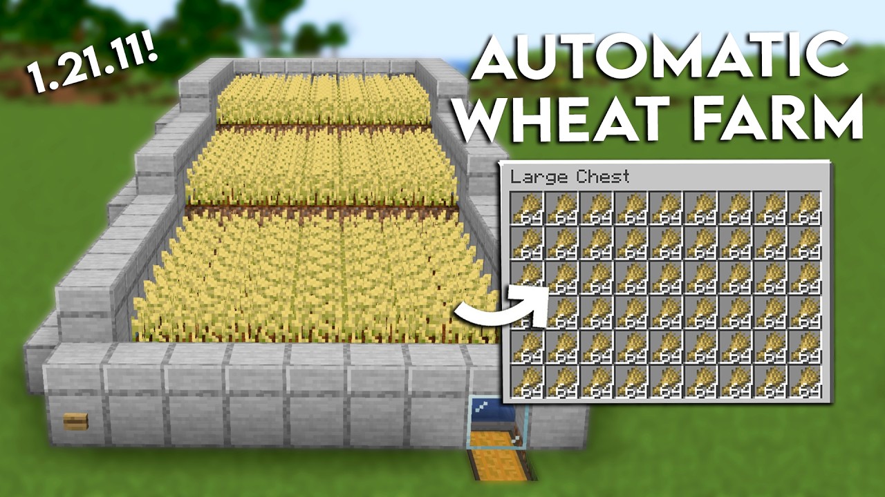 Easy Automatic Wheat Farm Tutorial in Minecraft 1.21 | Java & Bedrock