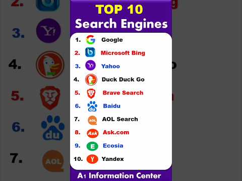 Top 10 Search Engines | Search Engines #shorts #technology #tech #popular #viralvideo #searchengine