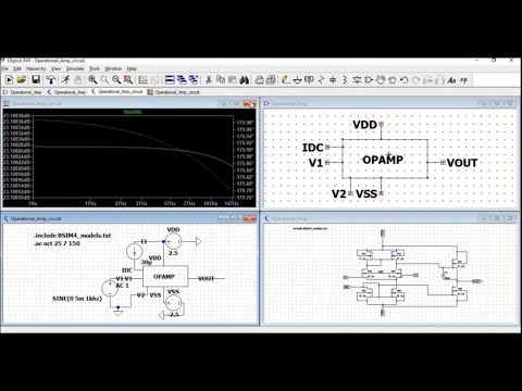 Simulation of AC analysis of an operational amplifier using LTspice tool