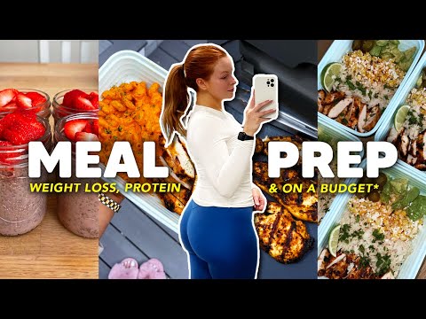 MEAL PREP WITH ME! easy, high protein & weight loss friendly (on a budget)