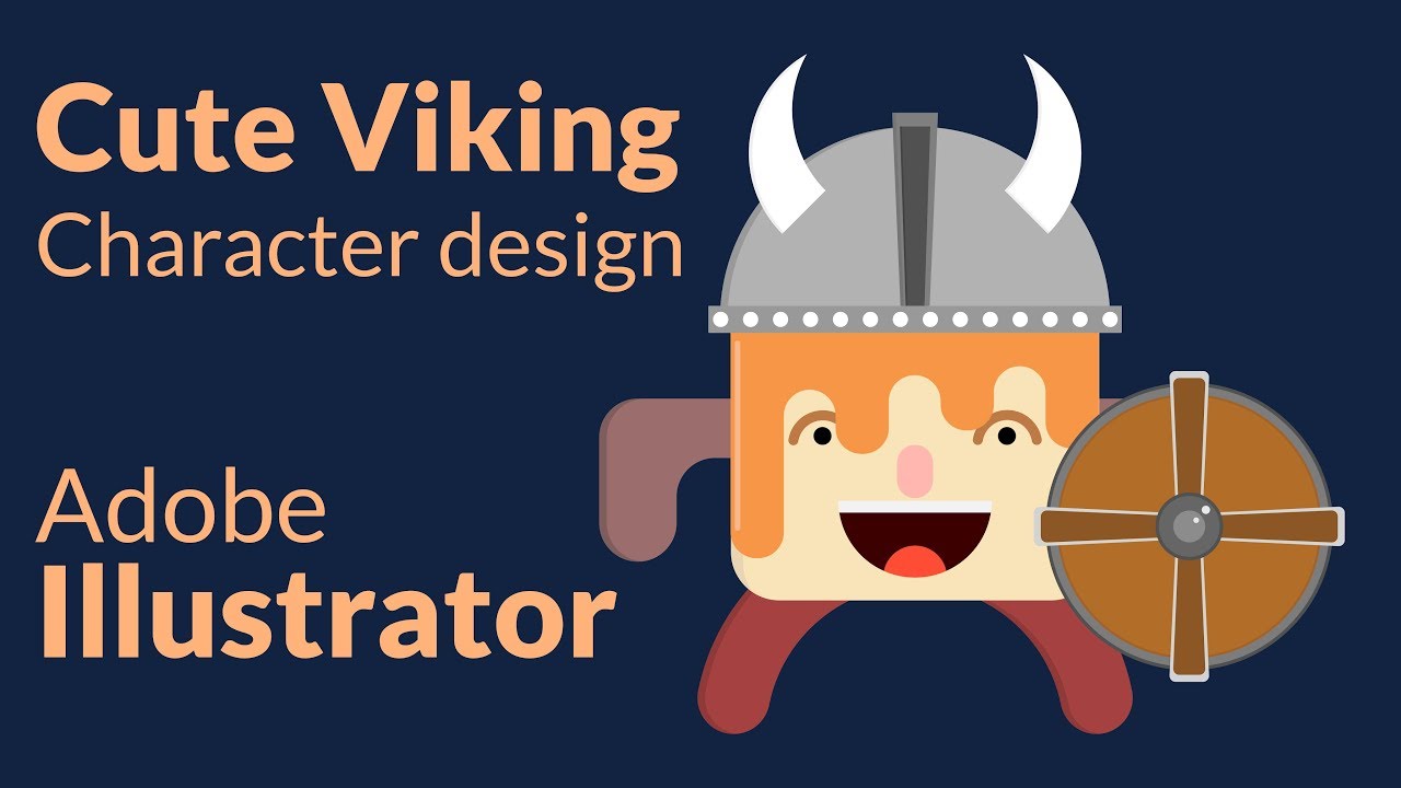 Cute Viking - Adobe Illustrator - Character design speed tutorial