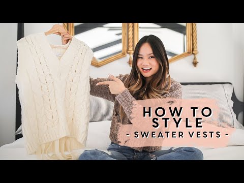 HOW TO WEAR & STYLE - Sweater Vests (5 Ways, 10 Outfits) | Victoria Hui