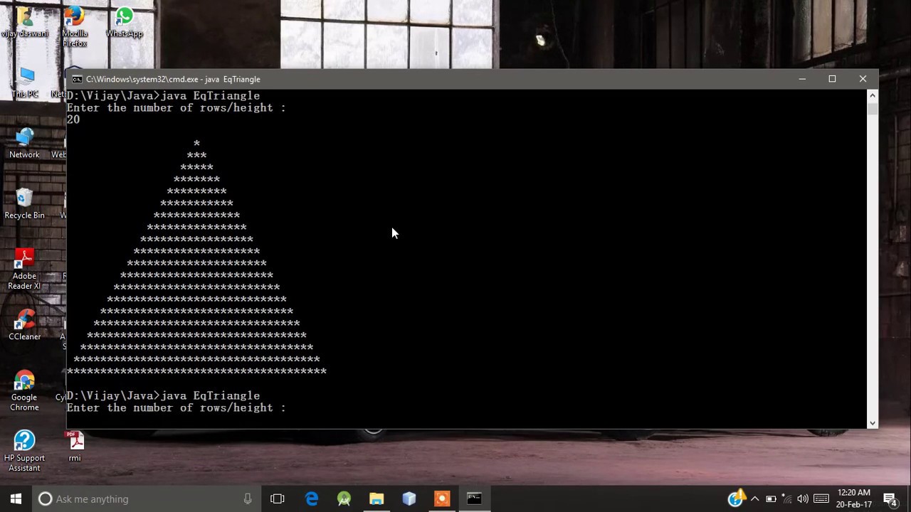 #10 Java Programming : Patterns- Equilateral Triangle.