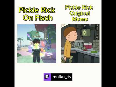 PICKLE RICK ON FISCH VS PICKLE RICK ORIGINAL MEME #roblox #robloxfyp #robloxfisch #fisch #gaming