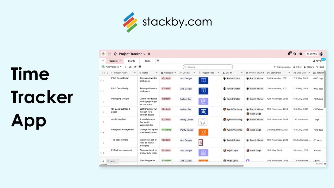 Stackby Apps Tutorial - Time Tracker App