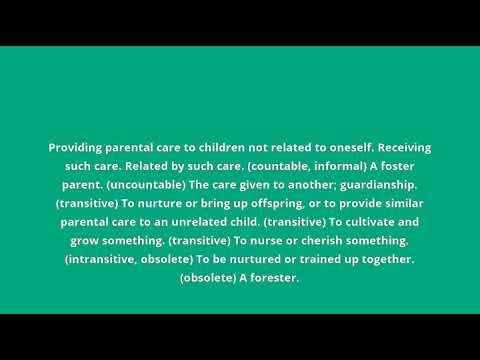 what is the meaning of foster
