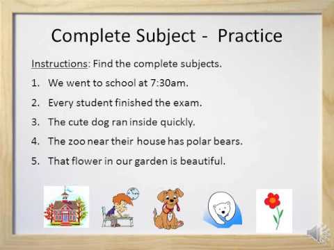 Simple Subjects and Complete Subjects - Video and Worksheet