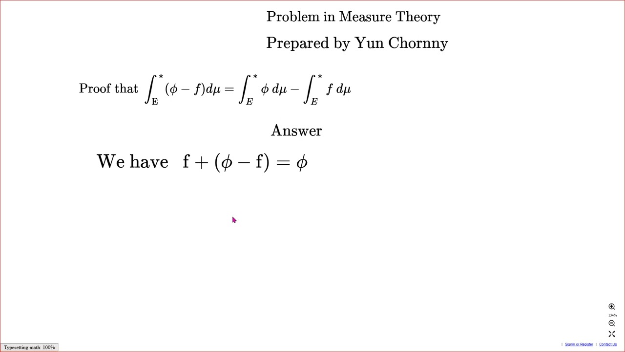 Proof any problems in Lebesgue integral.