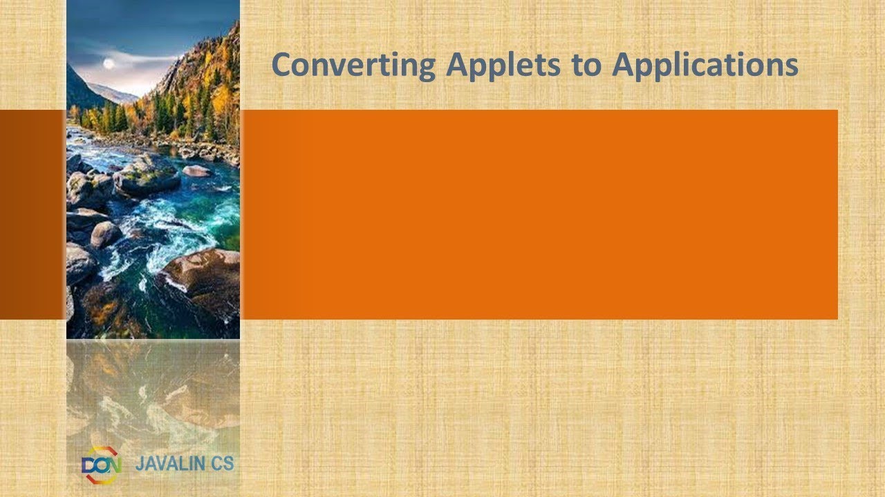Java - Converting an applet to an application
