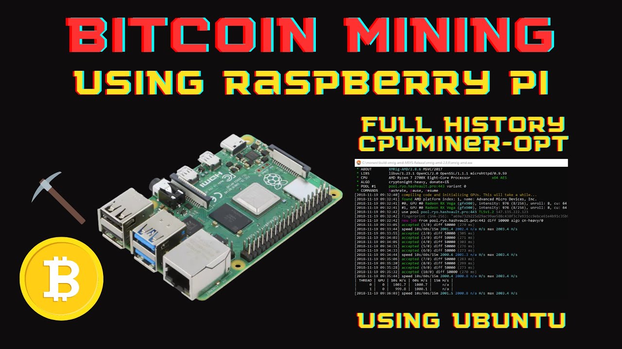 How to mine BITCOIN BTC on a Raspberry Pi - FULL GUIDE AND HISTORY - Its very fun