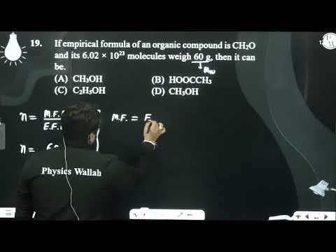 If empirical formula of an organic compound is CH2O and its 6.02 × 1023 molecules weigh 60....