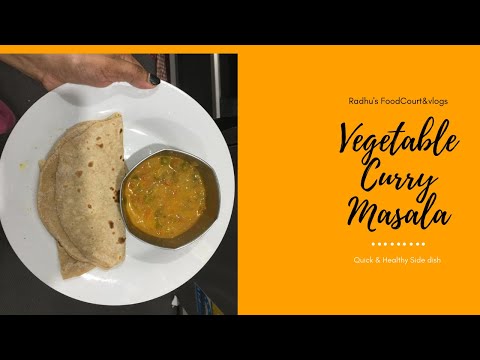 Vegetable Curry Masala|Mixed Veg Curry|Chapati Poori Dosa Side dish | Veg Curry Masala