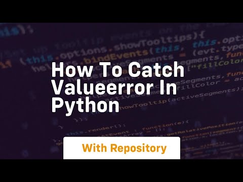 how to catch valueerror in python