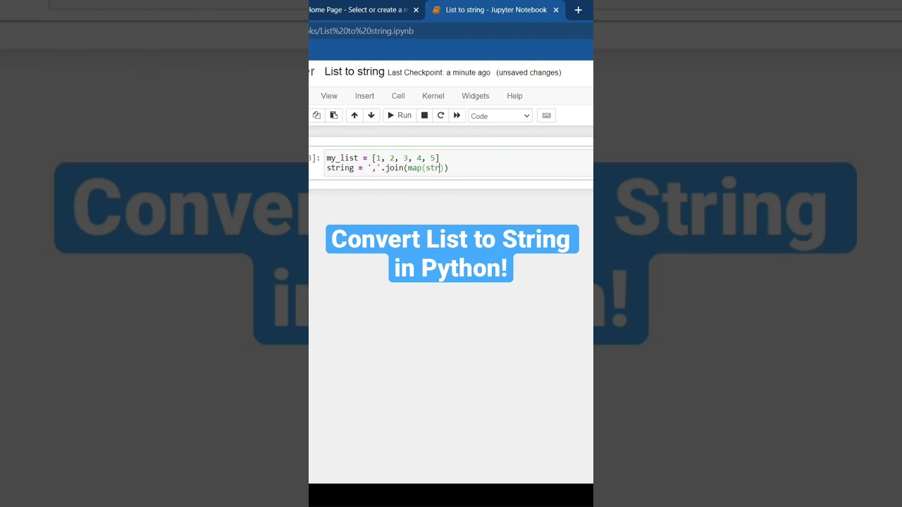 Convert List to String in Python! #shorts #python #programming #coding