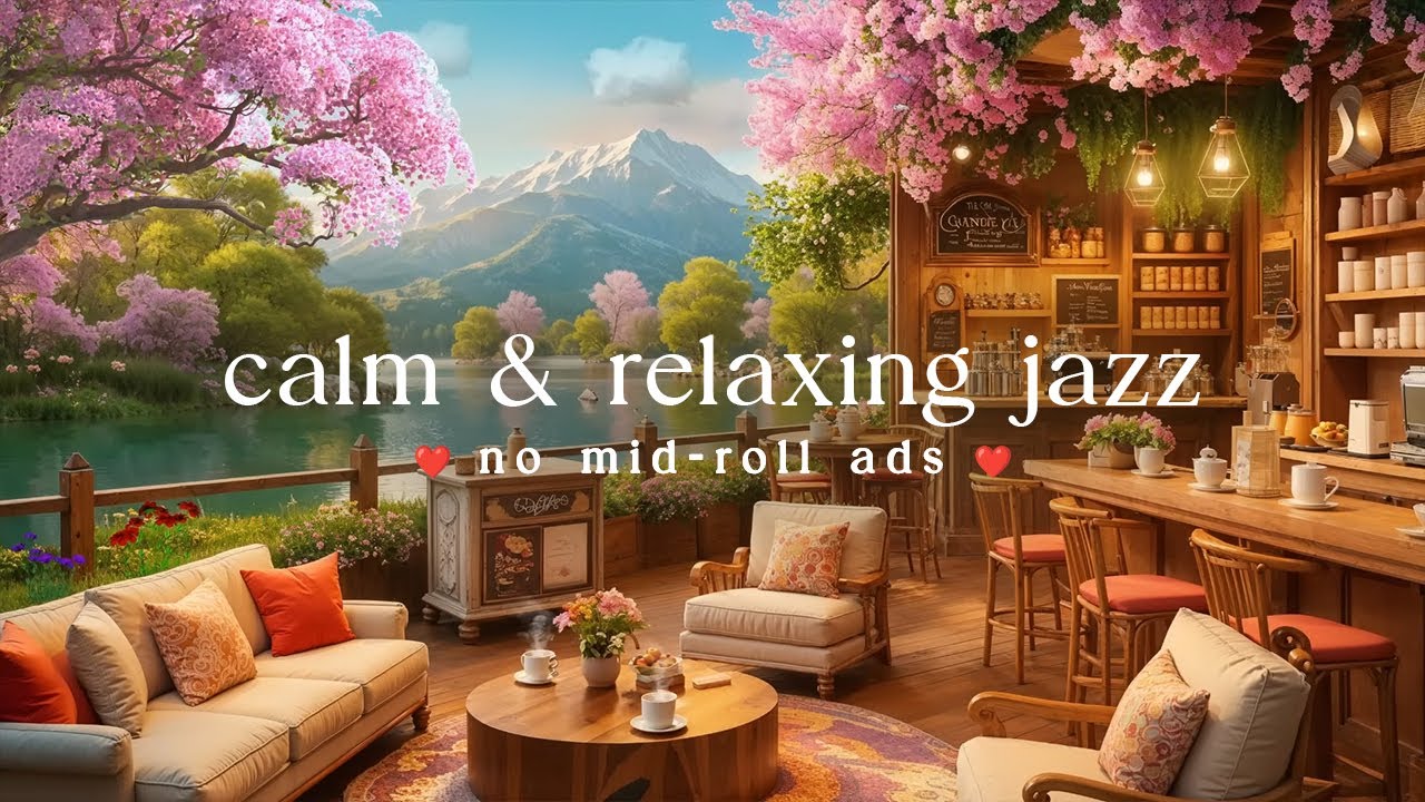 (NO MID-ROLL ADS) Calm & Relaxing Spring Jazz 🌸 Spring Coffee Shop Ambience