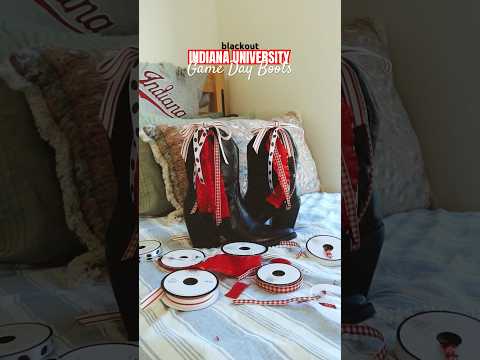 College Game Day Boots DIY #gameday #gamedayoutfit #indianauniversity #collegefootball