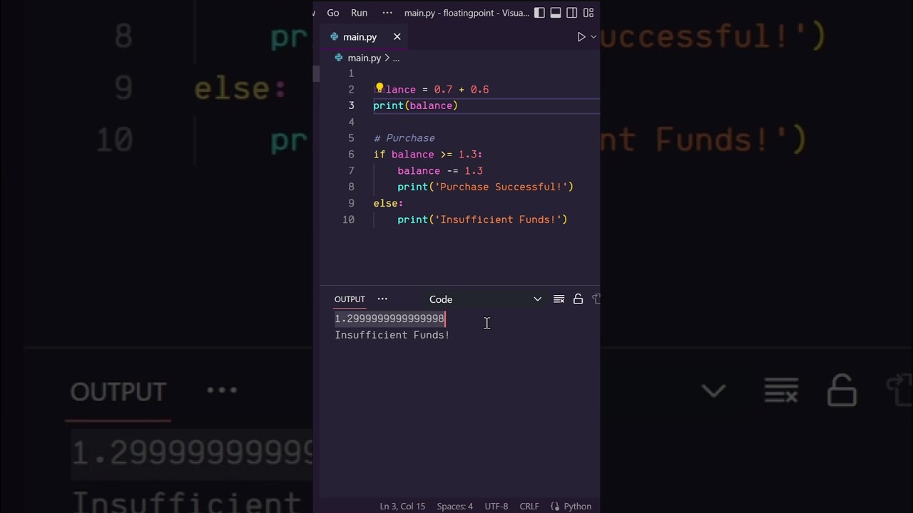 Python Can't Do Math?? #python #programming #coding