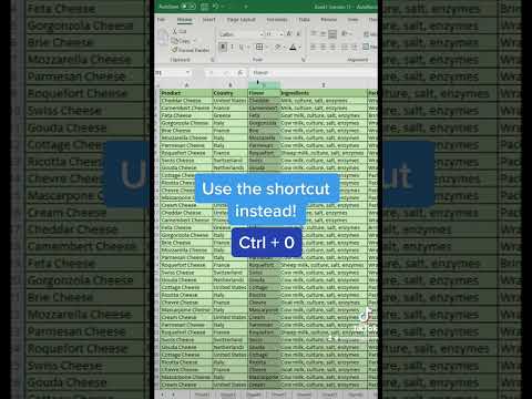Use the Ctrl+0 keyboard shortcut to quickly hide columns in your #spreadsheet #excel #hacks #xls