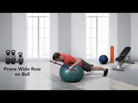 How To Do Prone Wide Rows on A Stability Ball With A Workout Bar ...