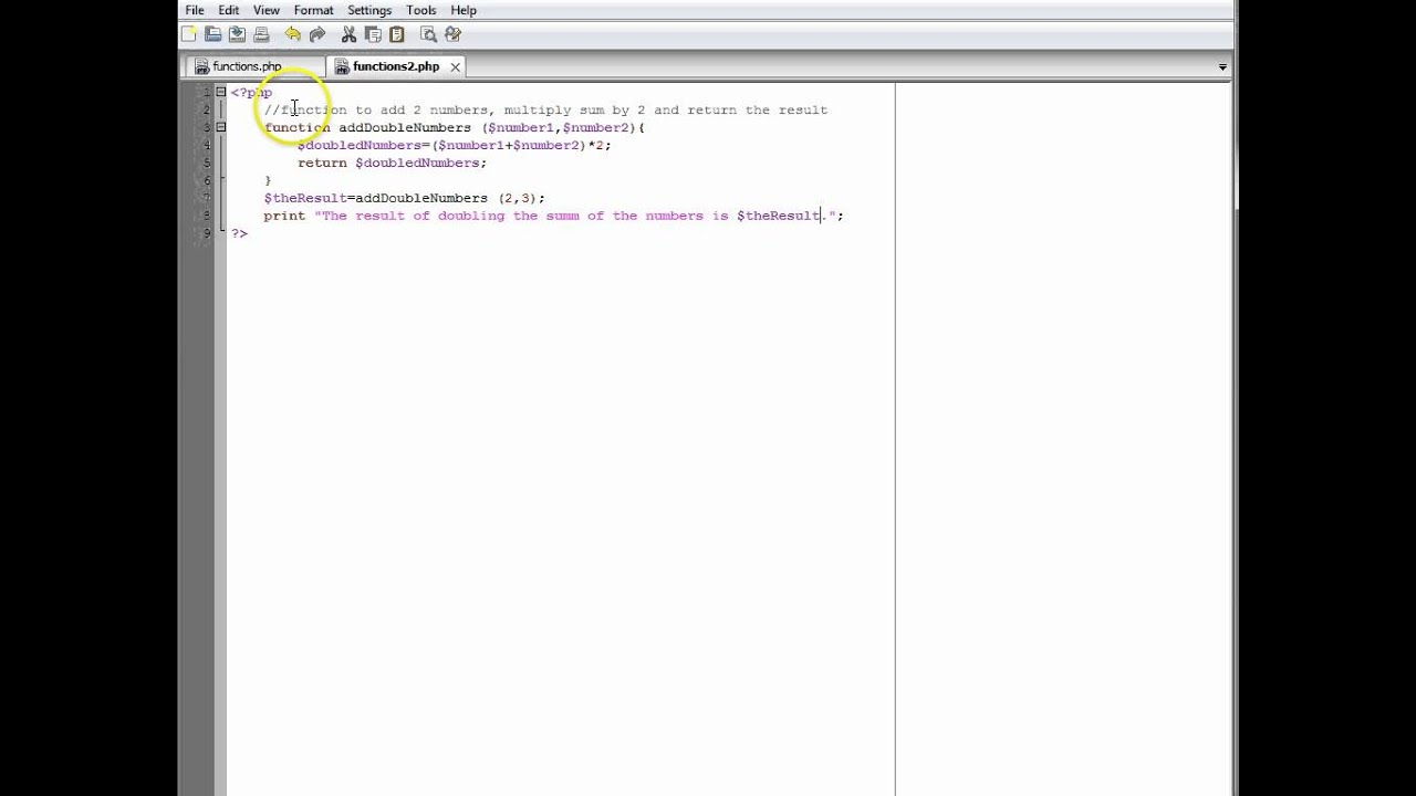 Basic PHP custom functions