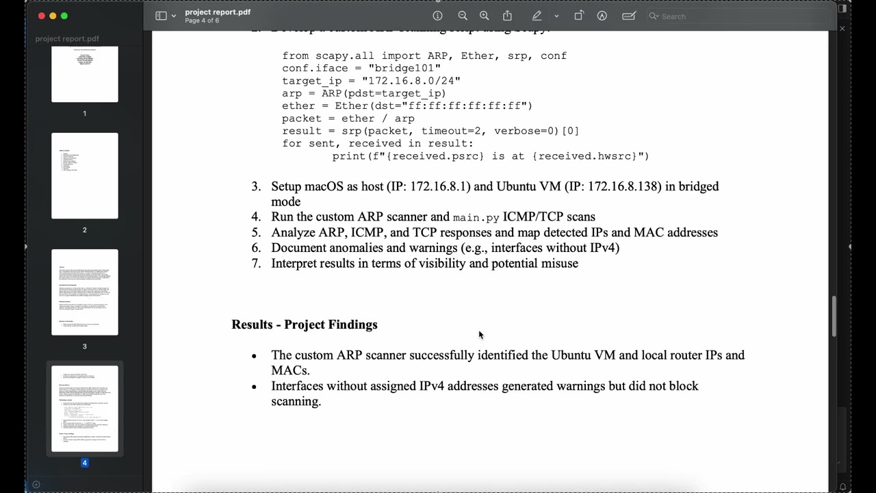 Exploring Local Network Vulnerabilities Using a Python-Based Network Scanner
