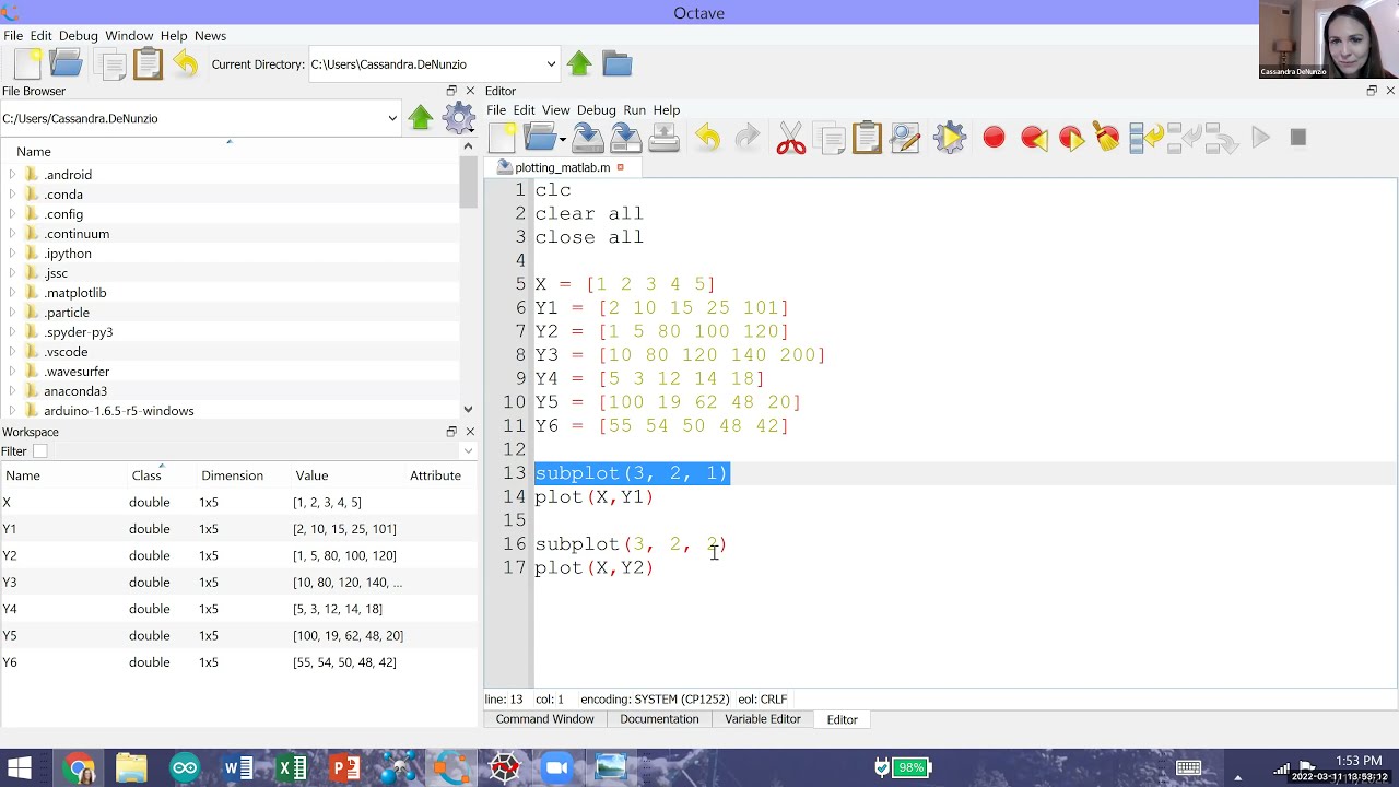 Subplots in Matlab or Octave
