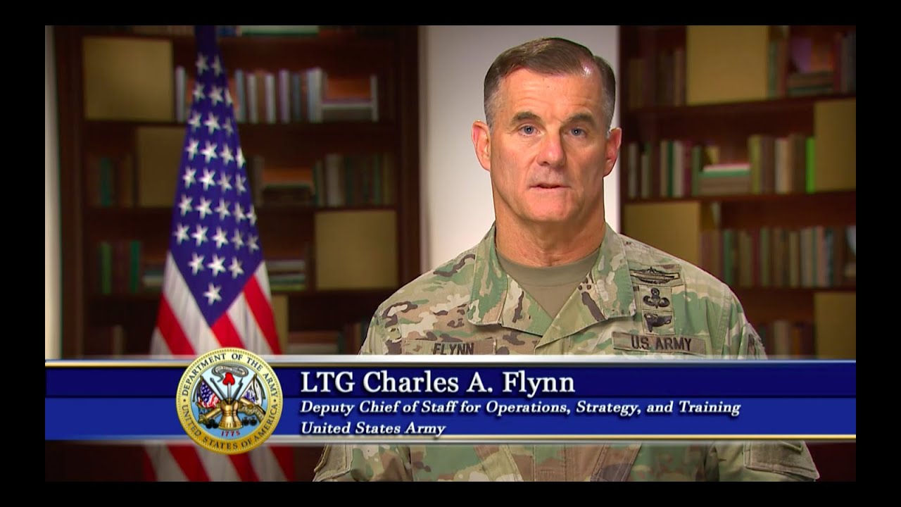 Lt. Gen. Charles A. Flynn speaks at 2020 Distance Education virtual graduation on July 24.