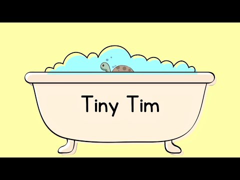 "I had a little turtle, his name was Tiny Tim" Children's Song with Lyrics | Music for Kids!
