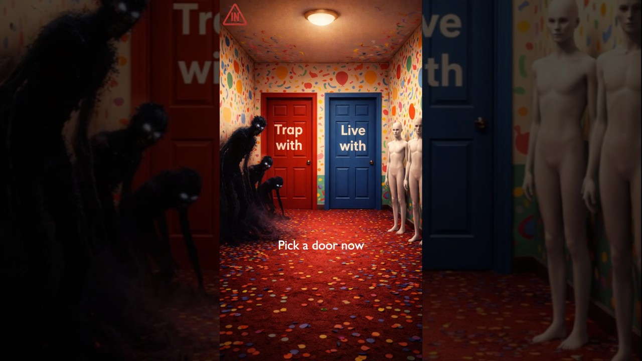 Pick a Door: Red = Trapped | Blue = Never Free