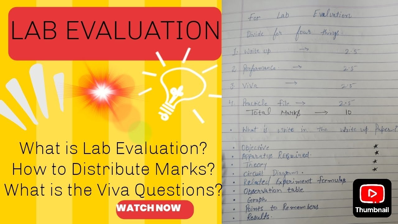 First year Electrical Lab Evaluation Distribution Marks