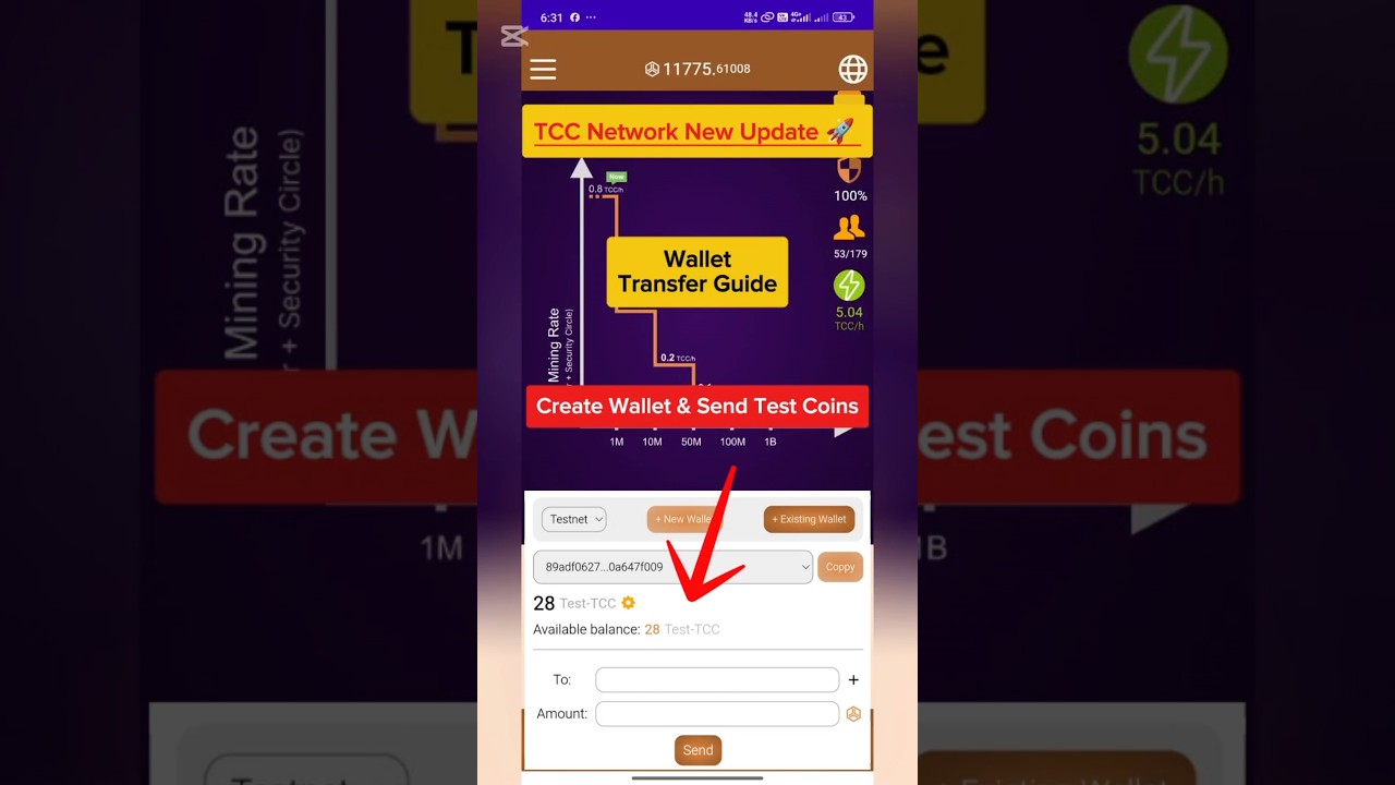 TCC Network New Update 2025 🚀 | Create Wallet & Send Test Coins | Step-by-Step | Transfer Guide 🔥