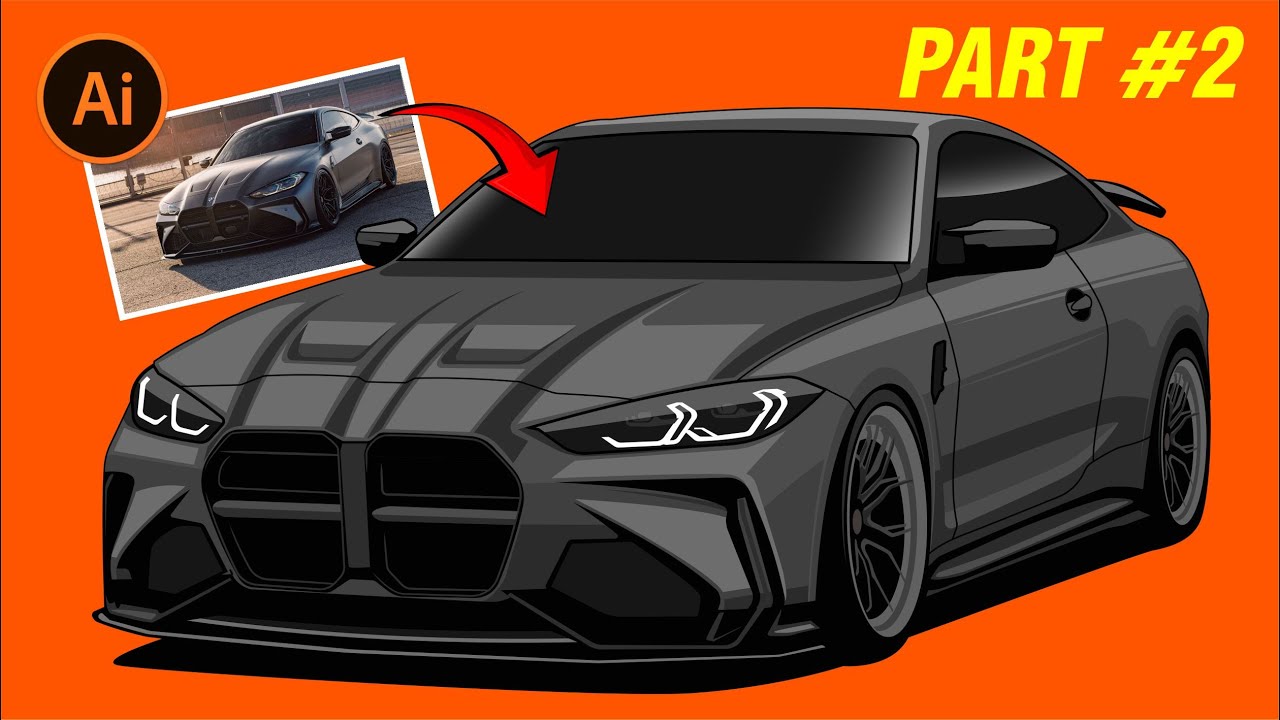 HOW TO MAKE  BMW M4 Car Vector Illustration   PART TWO