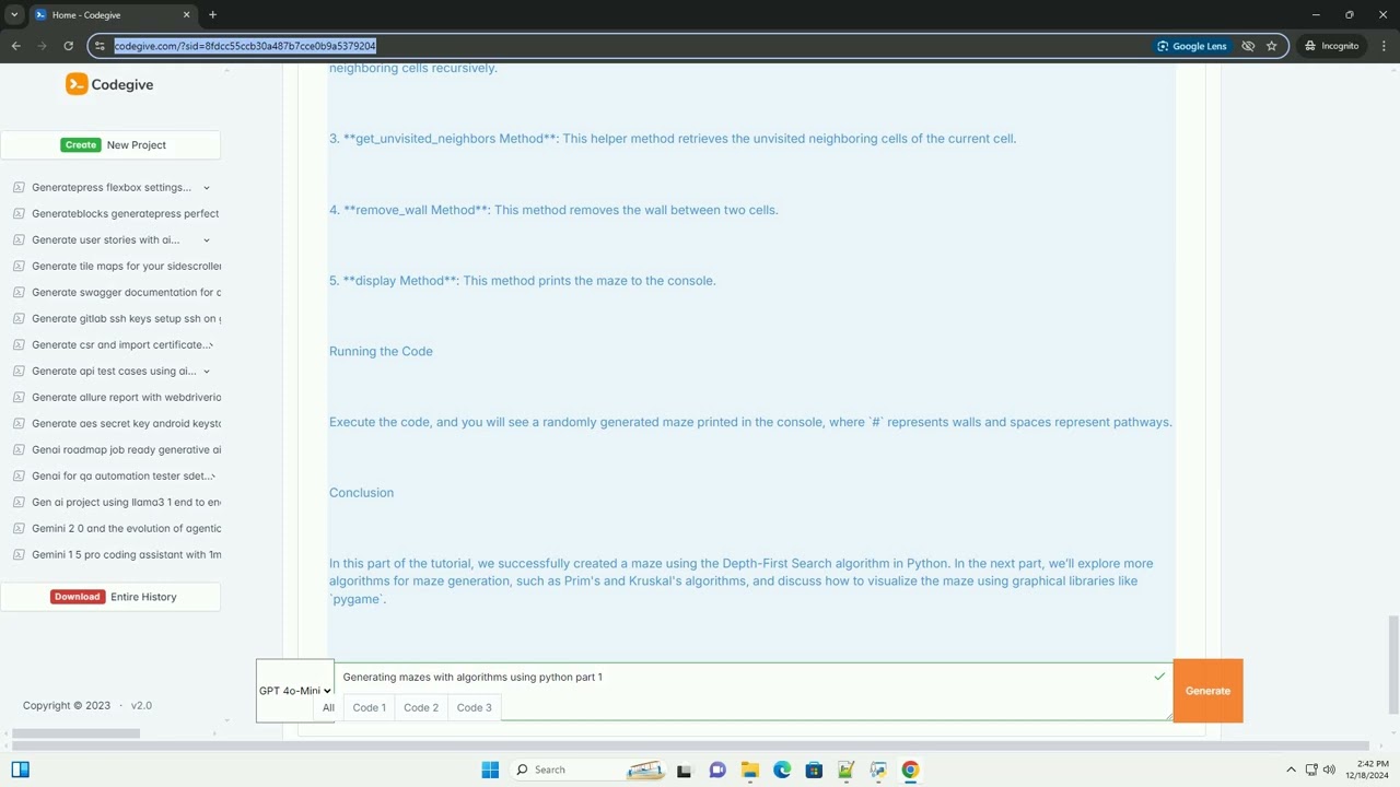 generating mazes with algorithms using python part 1
