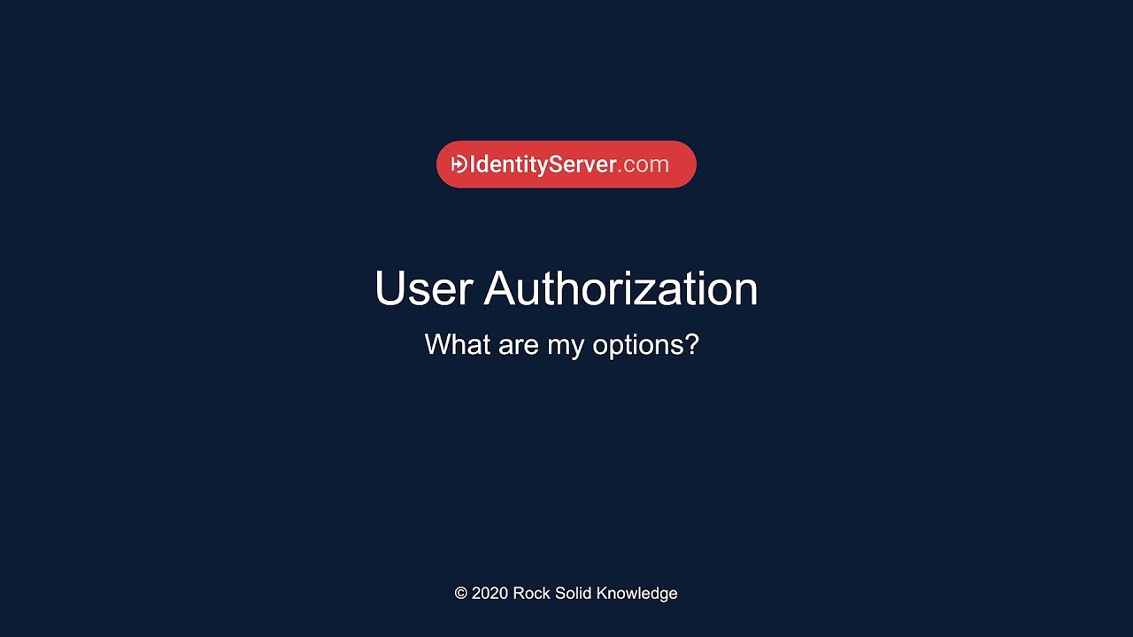 What is User Authorization? What are my options?