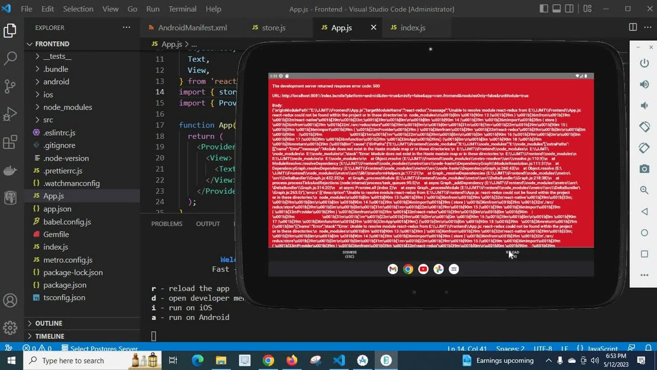 Error Unable to resolve module react-redux from App.js react redux could not be found solved