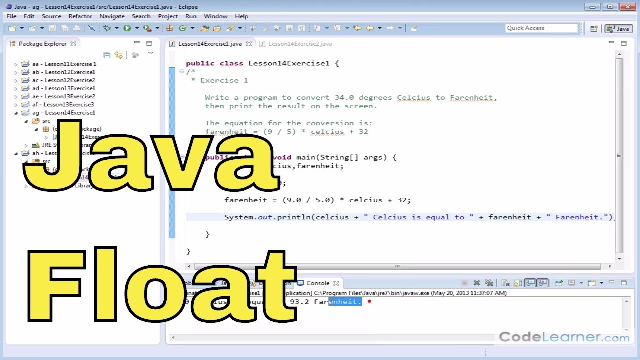 14x - Learn Java - Floating Point Variables - Exercise 1