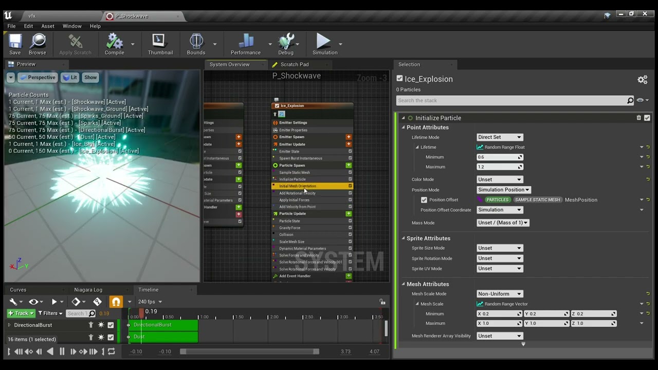 Needing help with Unreal Niagara Ice Explosion - Real Time VFX