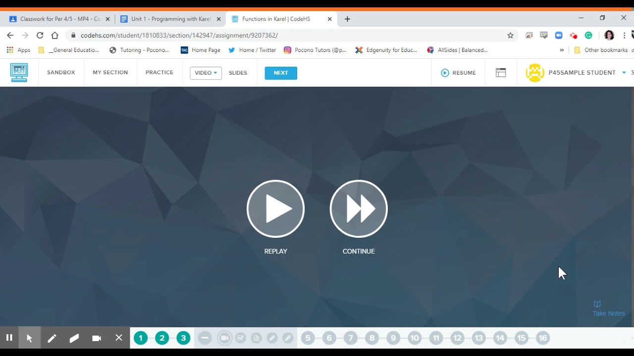 CodeHS Programming with Karel - Lessons 1.4
