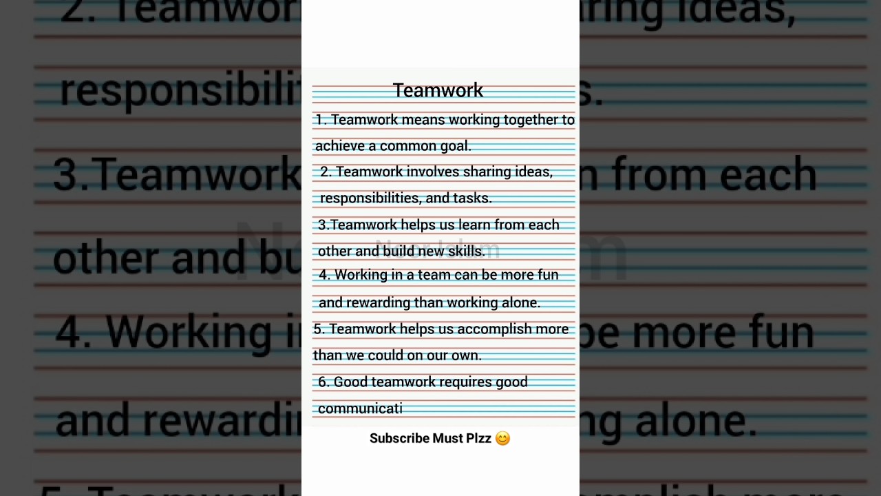Teamwork, What is teamwork, 10 Lines on teamwork, essay on teamwork