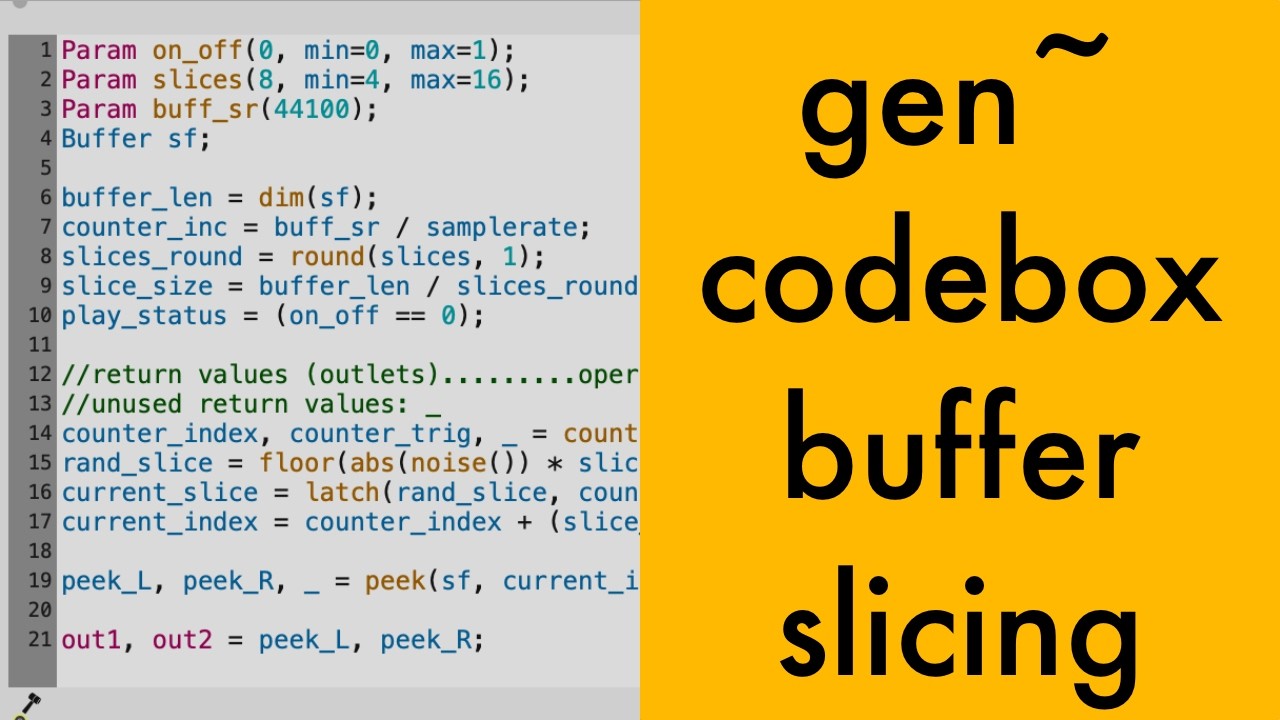 gen~ Codebox Buffer Slicing [Max/MSP Tutorial]