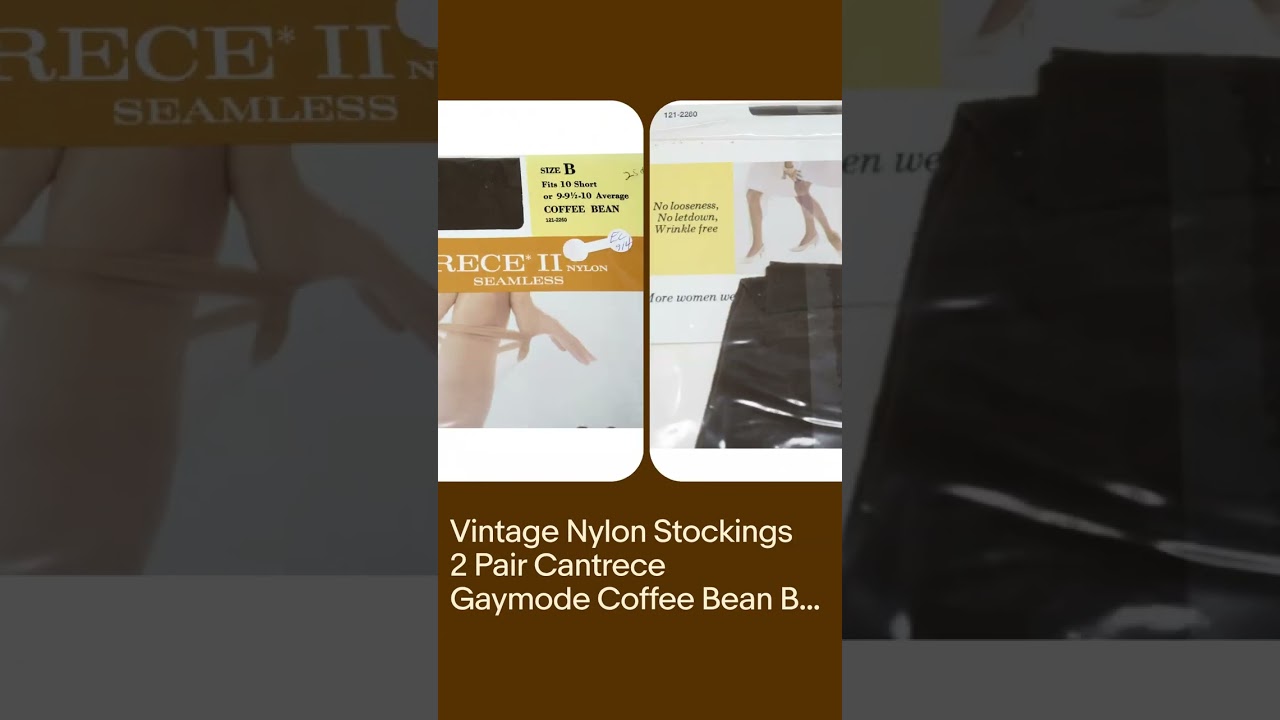 Vintage Nylon Stockings 2 Pair Cantrece Gaymode Coffee Bean B 10 Short - Hey Viv