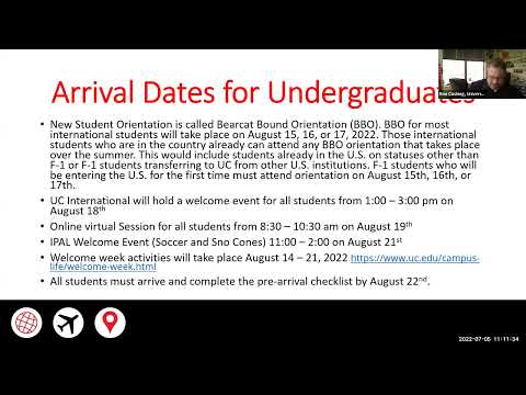 Webinar, July 5th, 2022: Guidelines for Incoming International Students, Fall 2022