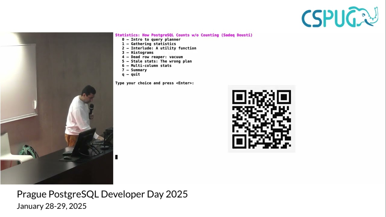Statistics: How PostgreSQL counts without counting / Sadeq Dousti (Trade Republic)