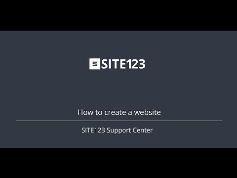 SITE123 - How to create a website