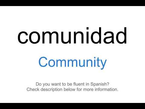 How to say "Community" in Spanish | comunidad