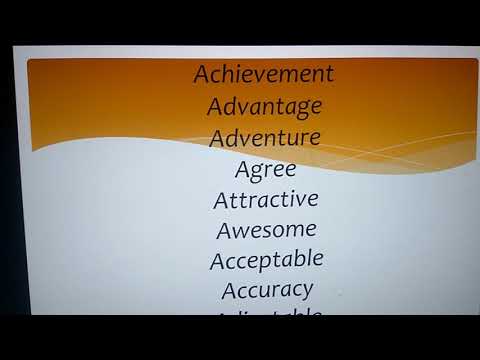Positive Words that Starts with A