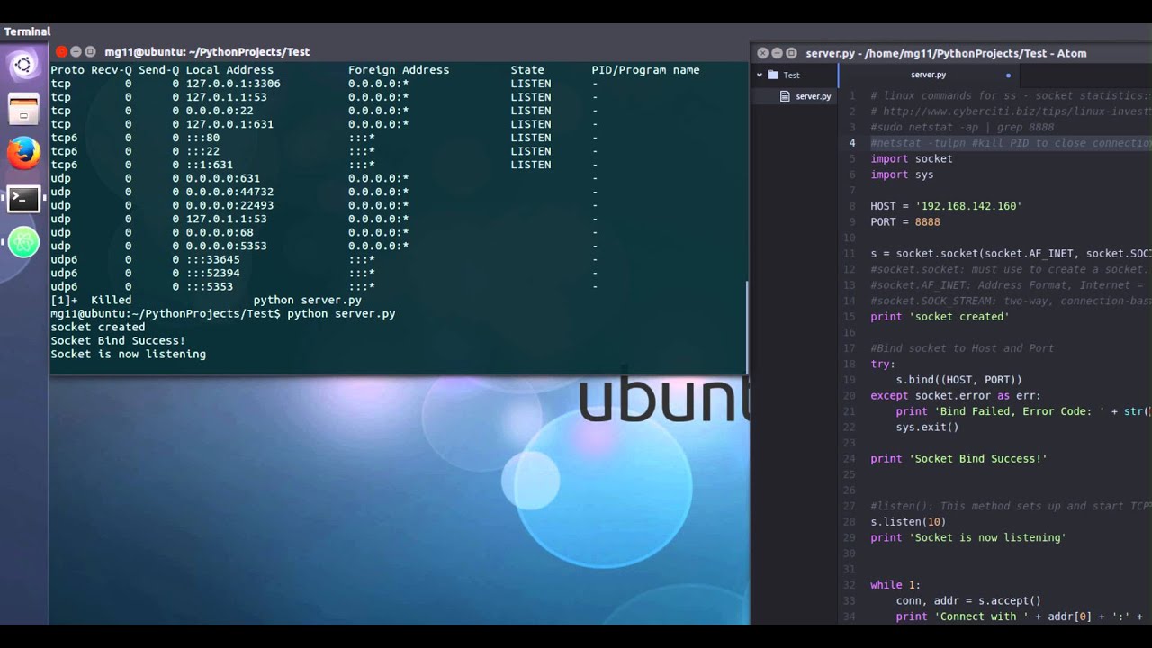 Python socket program Server/ Client with Android Client